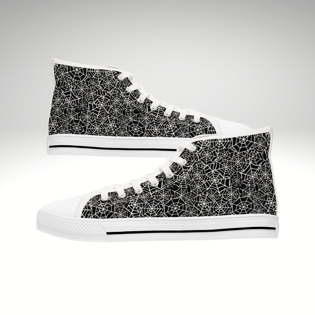 Women's High Top Sneakers Spider Web Design, Spider Lover Gift ...