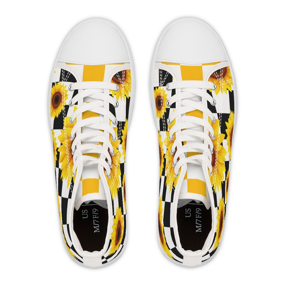 Sunflower Checkerboard Hi-top Sneakers - Etsy