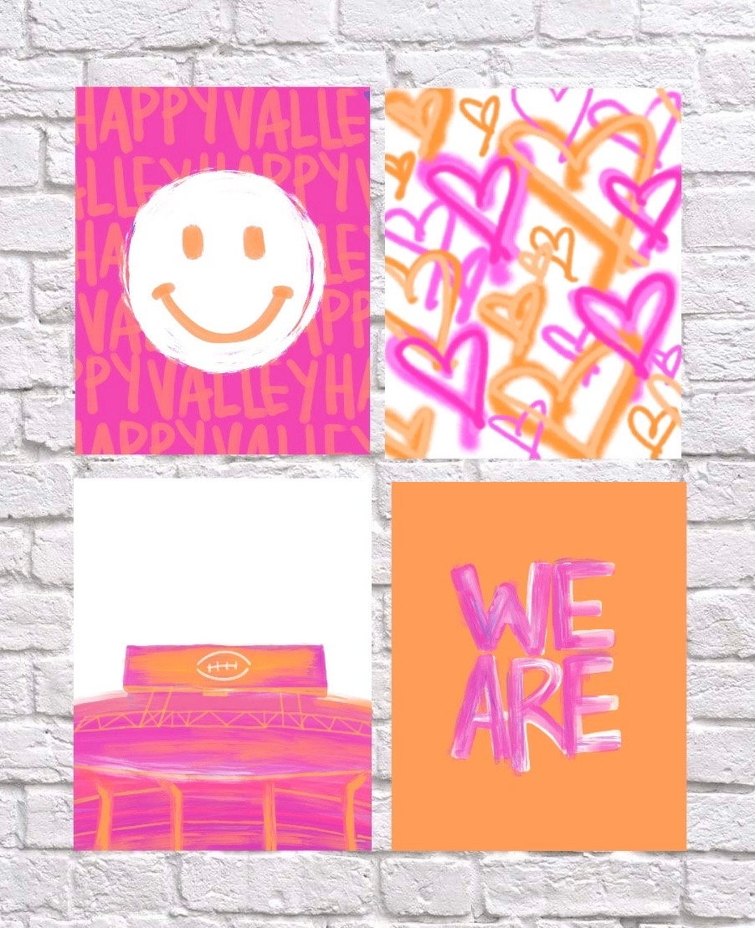 PSU Trendy Pink and Orange Dorm/apartment Decor Prints for Digital ...