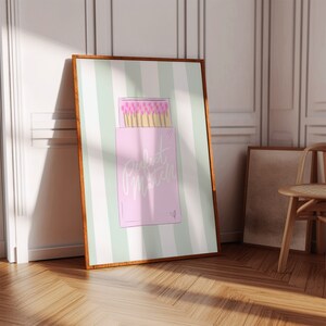 Single Print Perfect Match Pink and Green Matchbox Trendy Bar Cart Wall ...