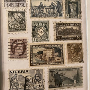 Black Vintage Stamp Art in Black and White Frame - Etsy