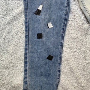 Checkerboard Two Tone Jeans - Etsy
