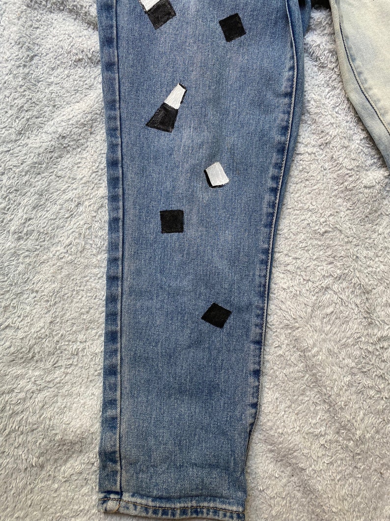 Checkerboard Two Tone Jeans - Etsy