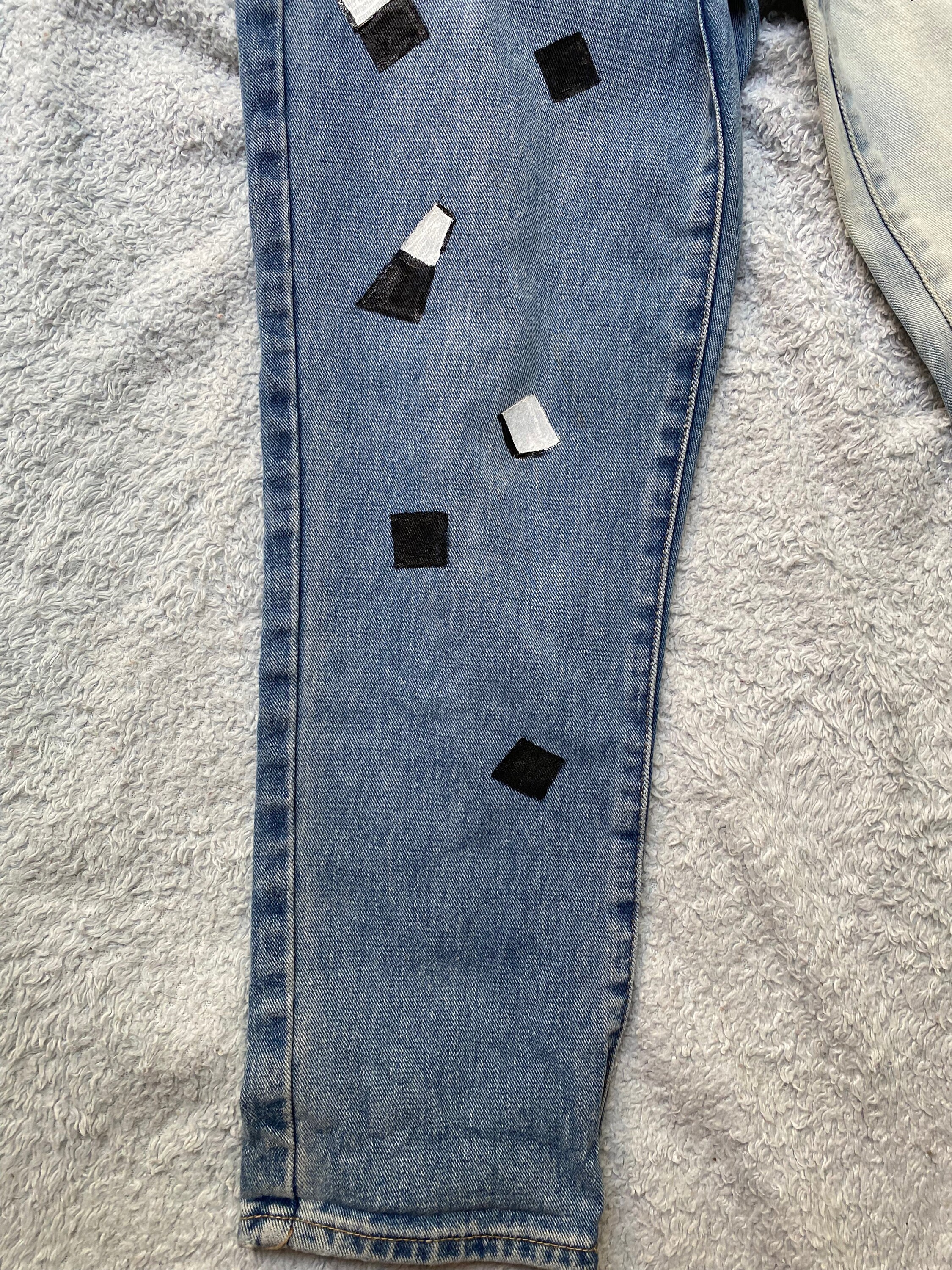 Checkerboard Two Tone Jeans - Etsy