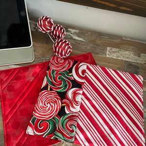 Candy Cane Mug Rug, Holiday Mug Rug. Christmas Mug Rug - Etsy