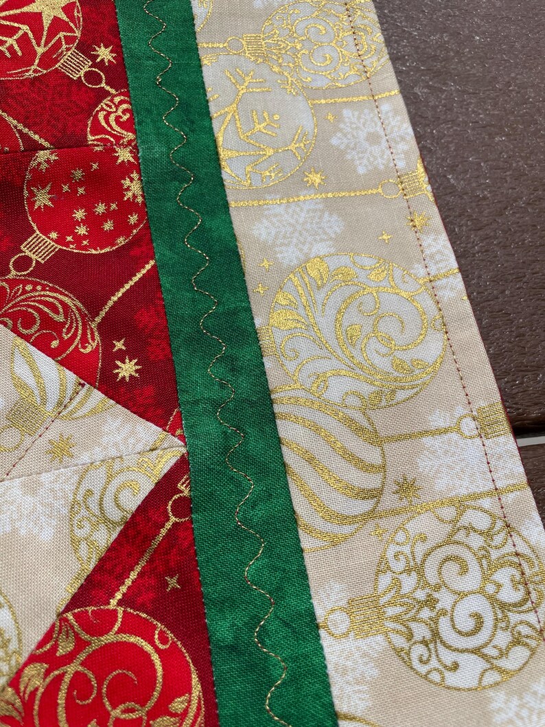 Long, Holiday Table Runner in Elegant Red, Gold and Green Fabrics. - Etsy