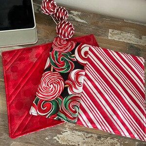 Candy Cane Mug Rug, Holiday Mug Rug. Christmas Mug Rug - Etsy