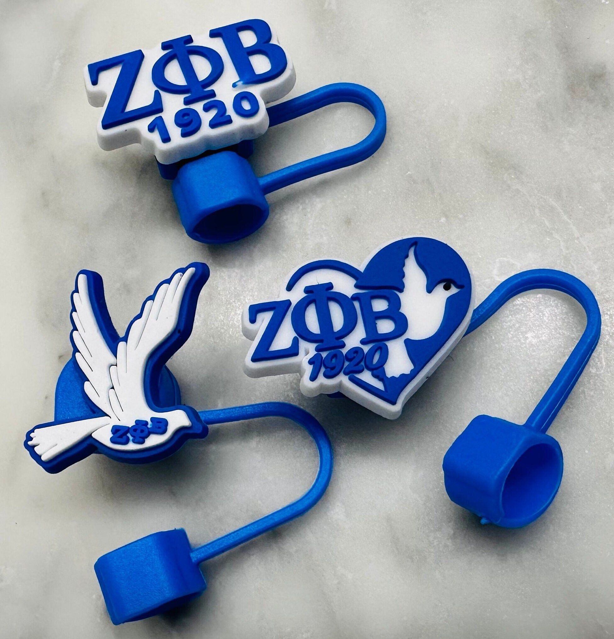 Zeta Phi Beta Sorority Stanley Straw Cover Caps 3-piece Set - Etsy
