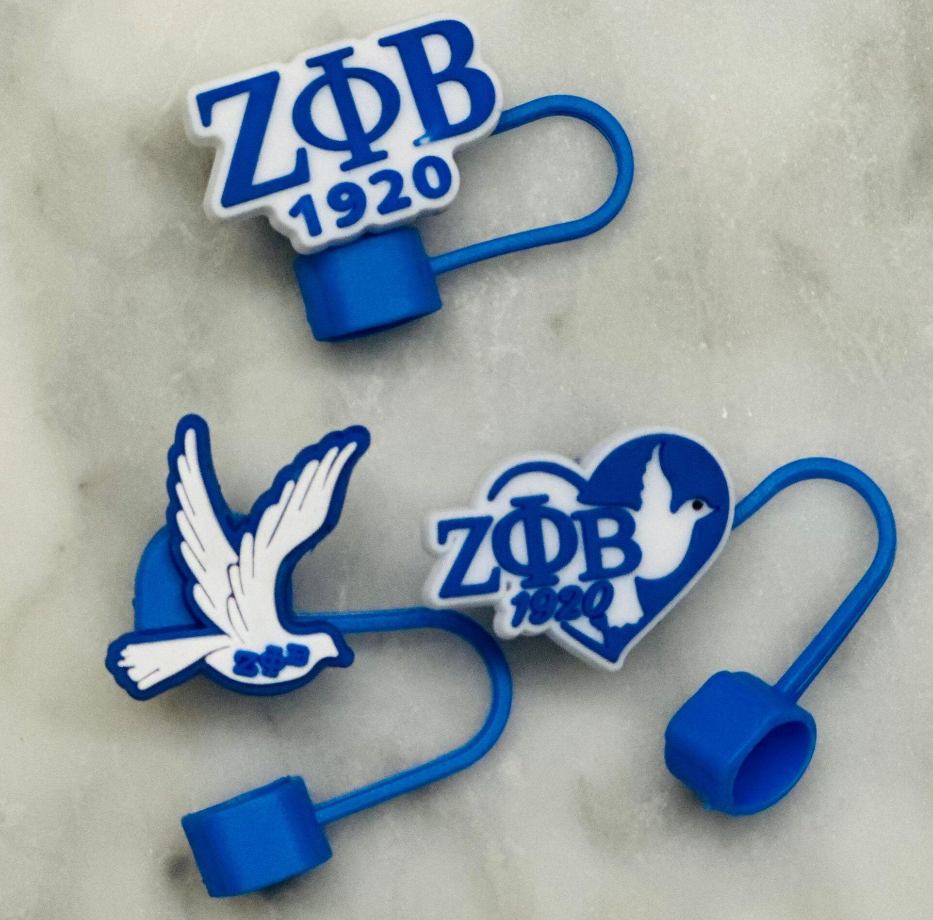 Zeta Phi Beta Sorority Stanley Straw Cover Caps 3-piece Set - Etsy