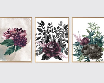 Burgundy Wall Art - Etsy