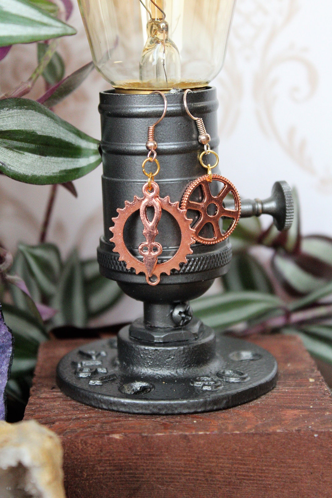 Steampunk Mismatched Gears Earrings, Copper Tone, Watch Arm Finding - Etsy