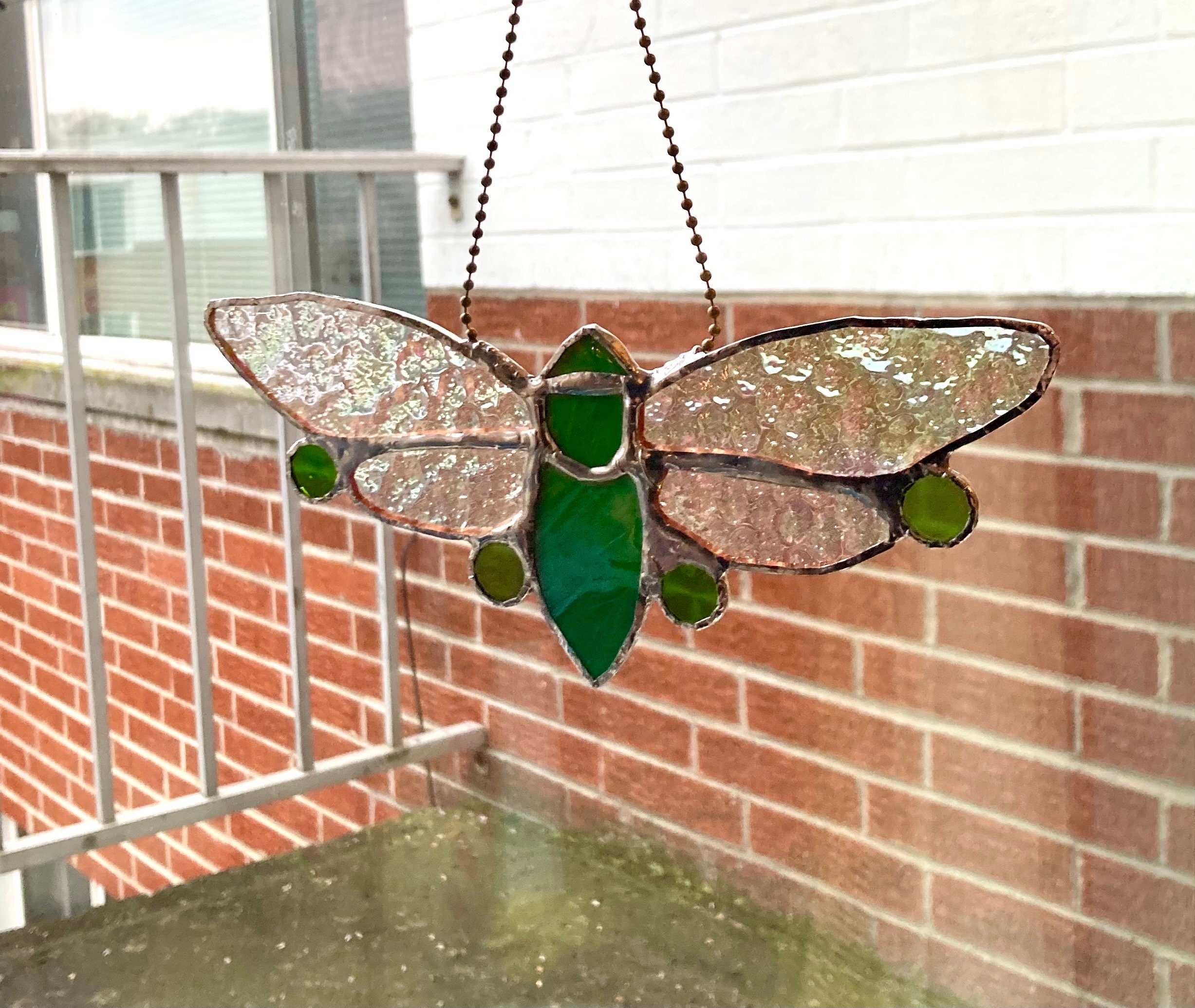 Stained Glass Bug Cicada Art Moth Art Bug Ornament Wing - Etsy