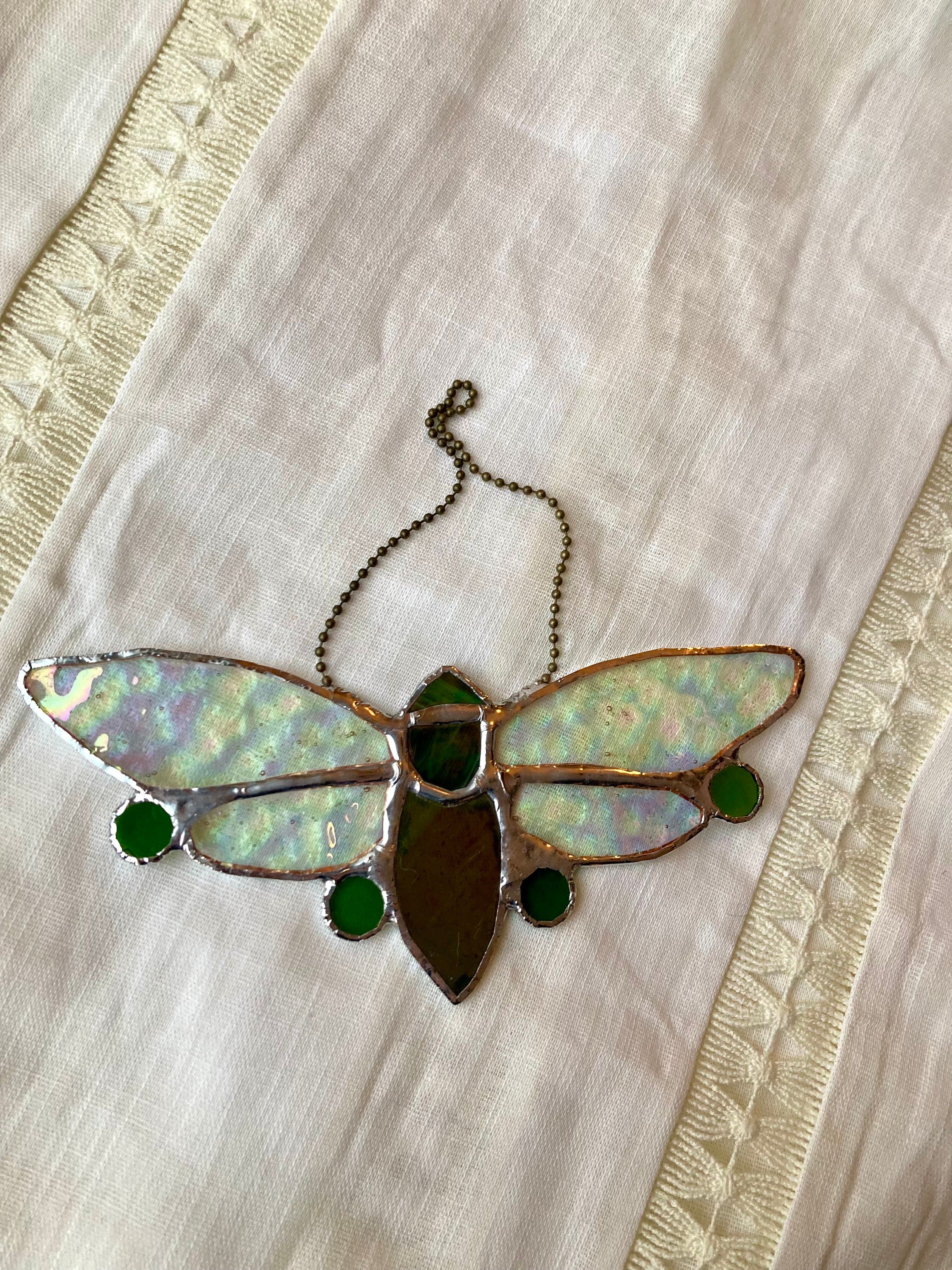 Stained Glass Bug Cicada Art Moth Art Bug Ornament Wing - Etsy