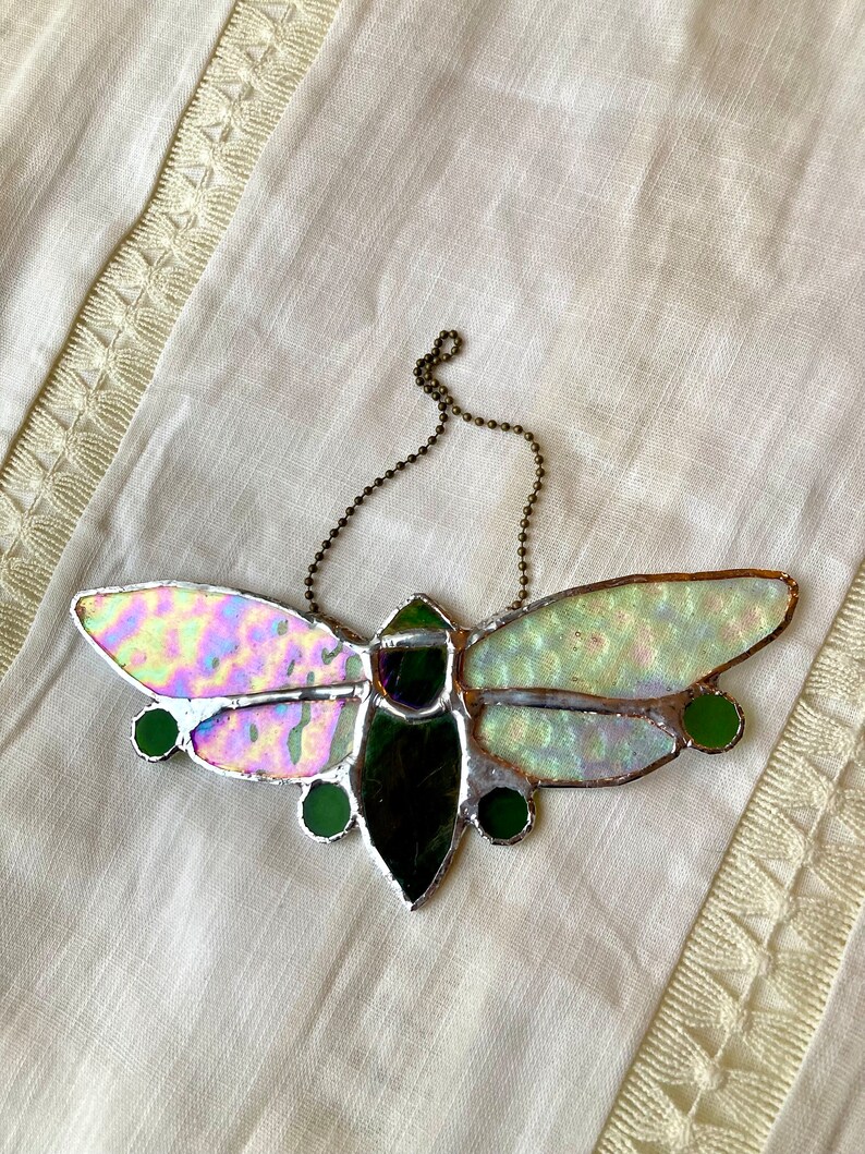 Stained Glass Bug Cicada Art Moth Art Bug Ornament Wing - Etsy