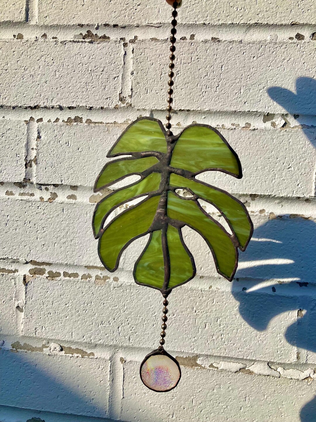 Stained Glass Leaf, Monstera Sun Catcher, Monstera Leaf Art, Stained ...