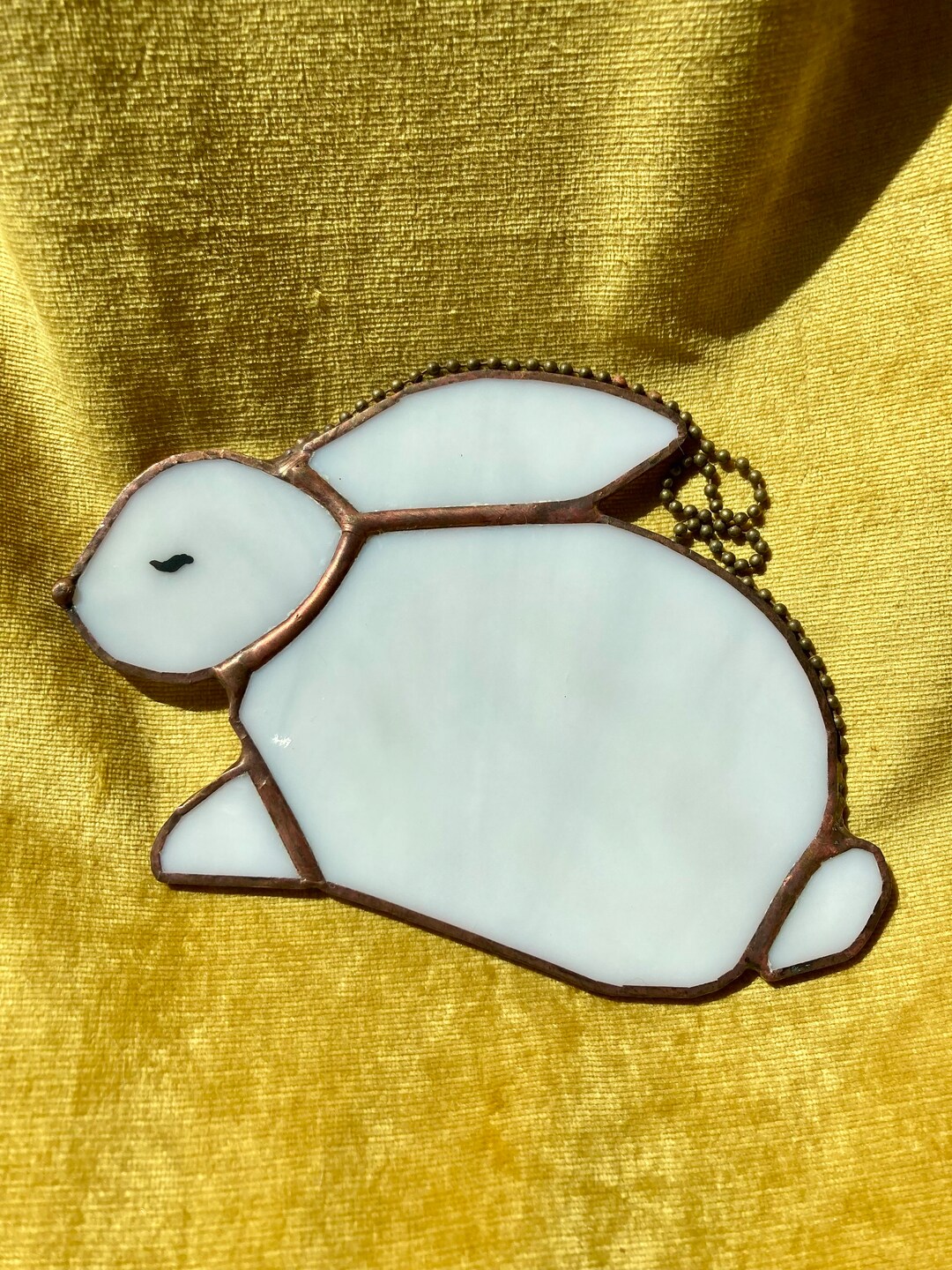 Stained Glass Bunny, Snow Bunny, White Bunny Gift, White Bunny Art ...