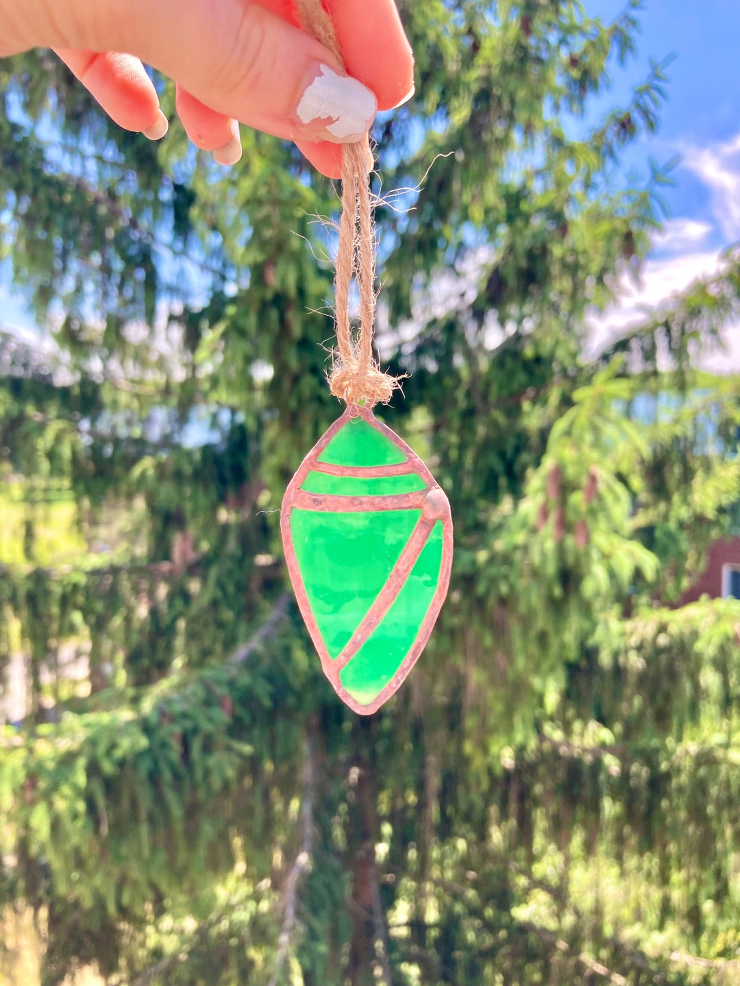 Stained Glass Cocoon Sun Catcher, Handmade Bug Art Window Hanging - Etsy
