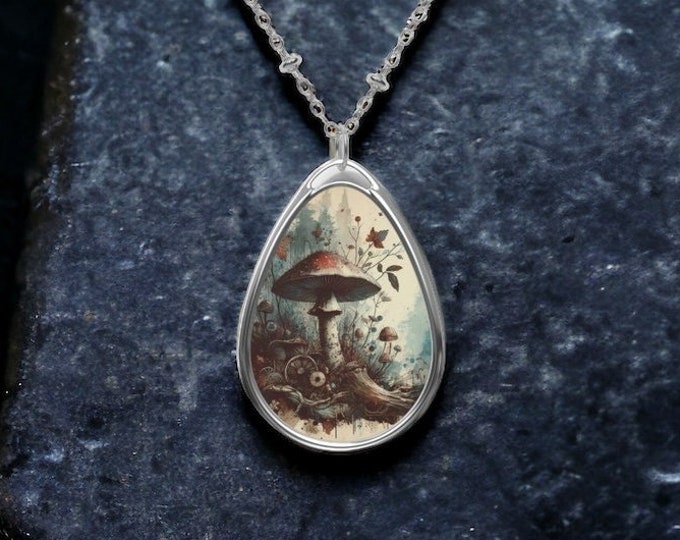 Mushroom Necklace Mushroom Jewellery Gift Forestcore Necklace ...