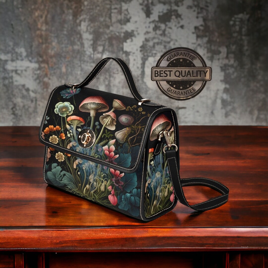 Dark Cottagecore Witch Canvas Satchel Bag Witchy Mushroom Bag Cute ...