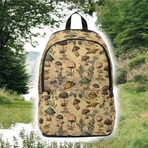 Vintage Mushroom Backpack Goblincore Dark Cottagecore Backpack ...