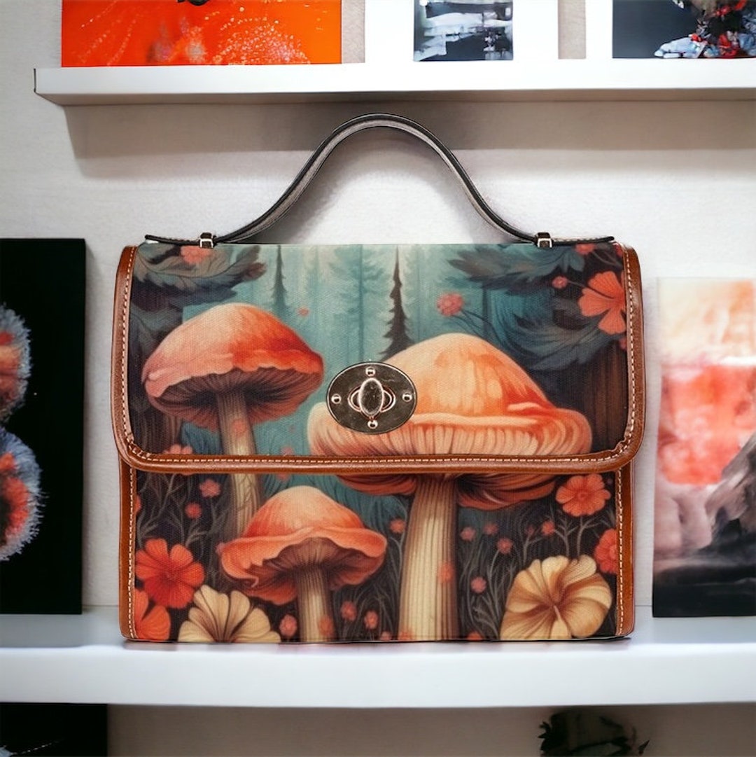 Cottagecore Witch Canvas Satchel Bag Witchy Mushroom Bag Cute Floral ...