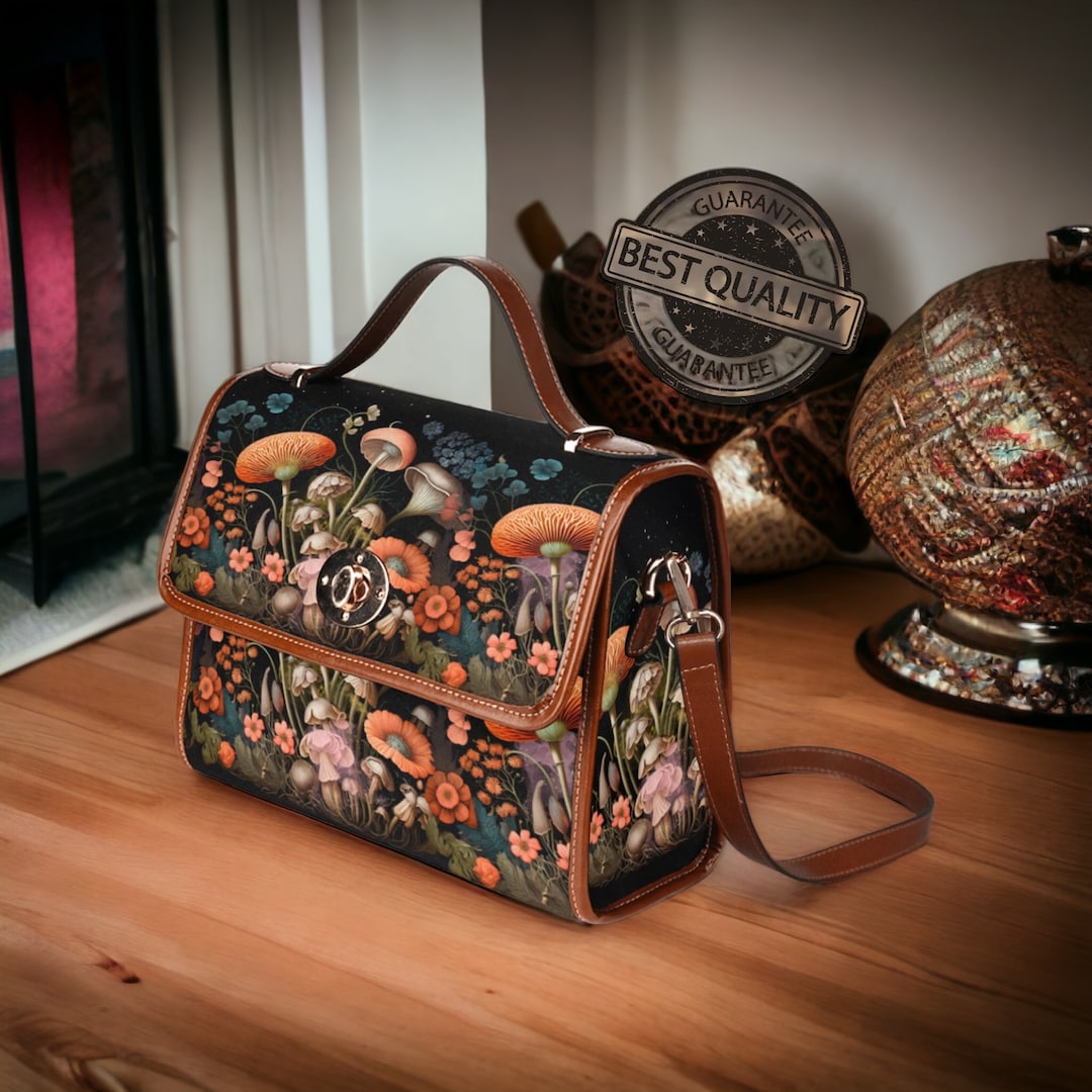 Dark Cottagecore Witch Canvas Satchel Bag Witchy Mushroom Bag Cute ...