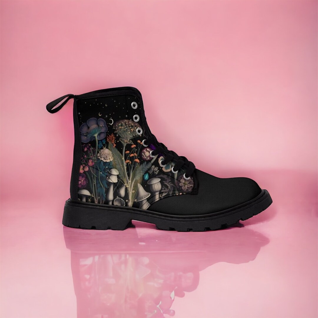 Mushrooms Boots Cottagecore Boots Goblincore Clothing Moth Outfit Vegan ...