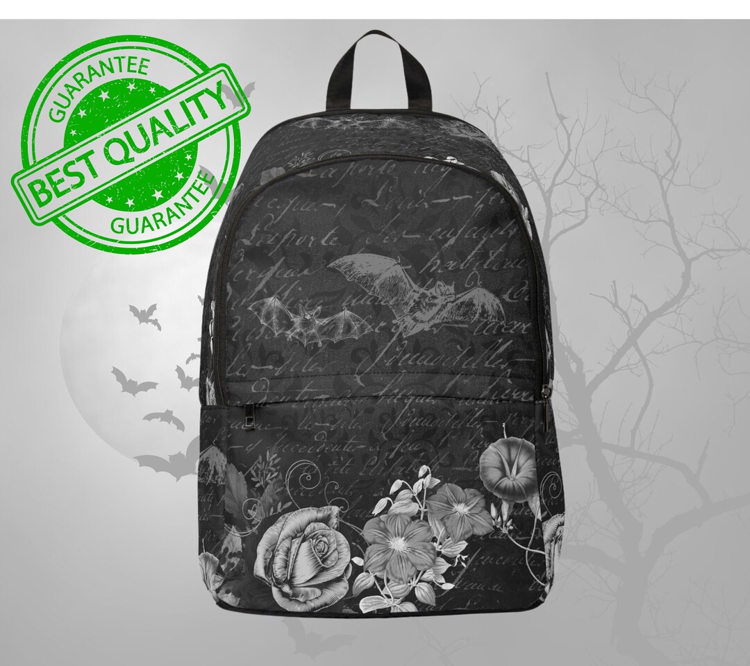 Bats Backpack Goth Backpack Witchy Backpack Dark Cottagecore Backpack ...