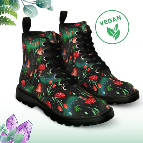 Mushroom Vegan Leather Boots - Etsy