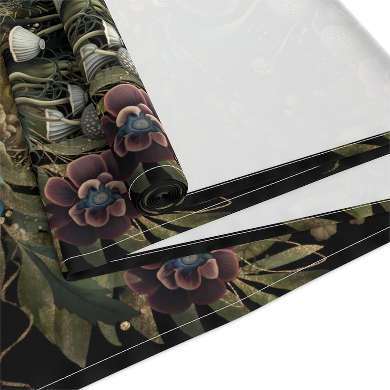 Dark Cottagecore Floral Mushroom Table Runner Goblincore - Etsy