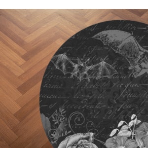 Goth Bats Round Rug Witchy Rug Bat Round Rug Horror Rug Gothic Rug Dark ...