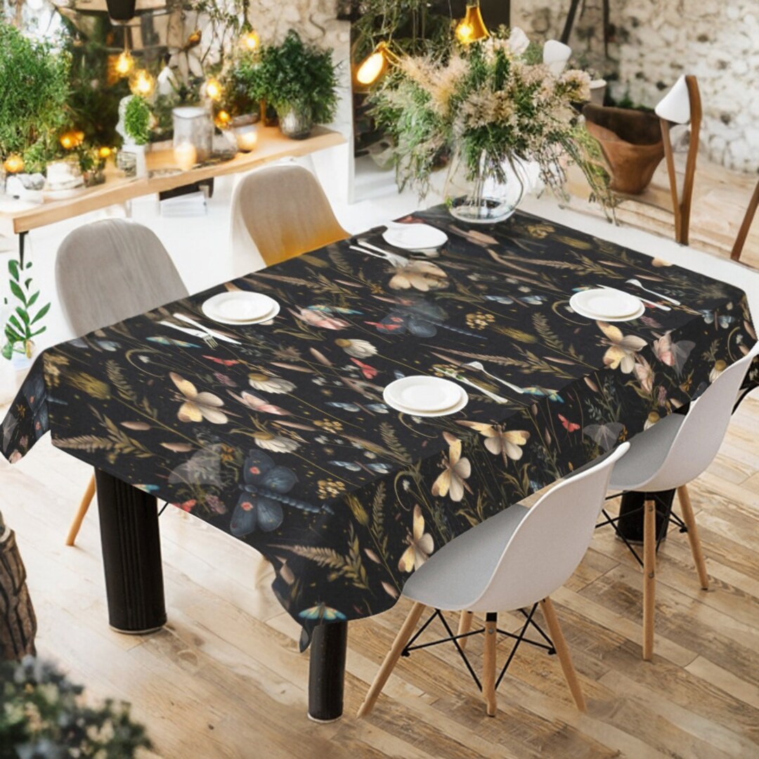 Dark Cottagecore Tablecloth Goblincore Wedding Decor Gothic Table Cloth ...