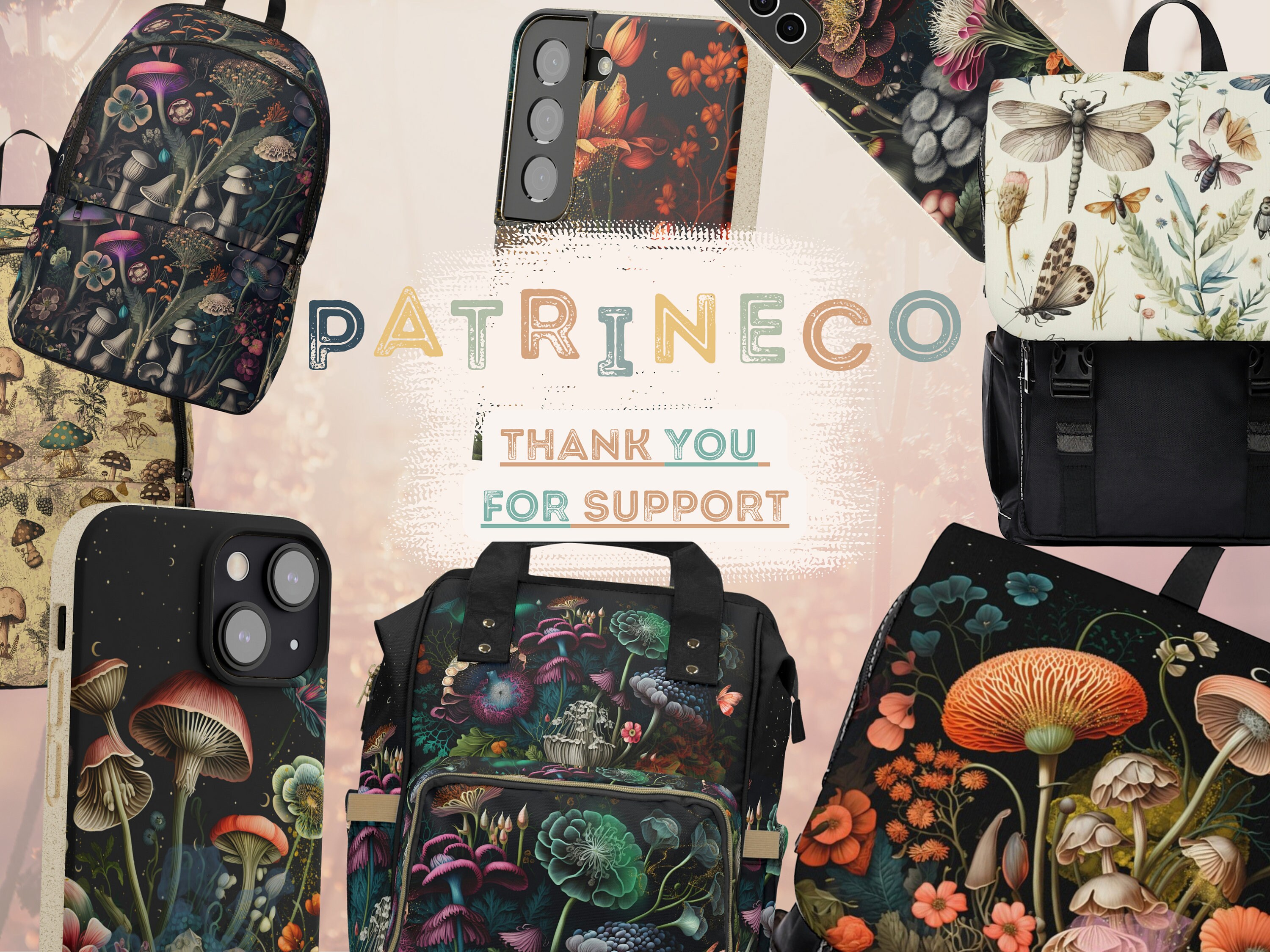 Mushroom Backpack Dark Academia Laptop Backpack Goblincore Backpack for ...