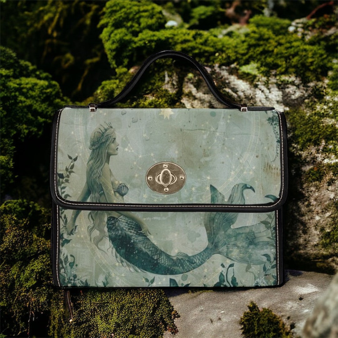 Mermaid Bag Mermaidcore Vintage Style Canvas Fantasy Satchel Bag Witchy ...