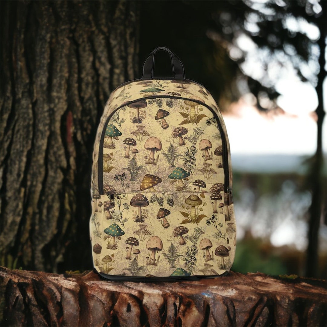 Vintage Mushroom Backpack Goblincore Dark Cottagecore Backpack ...