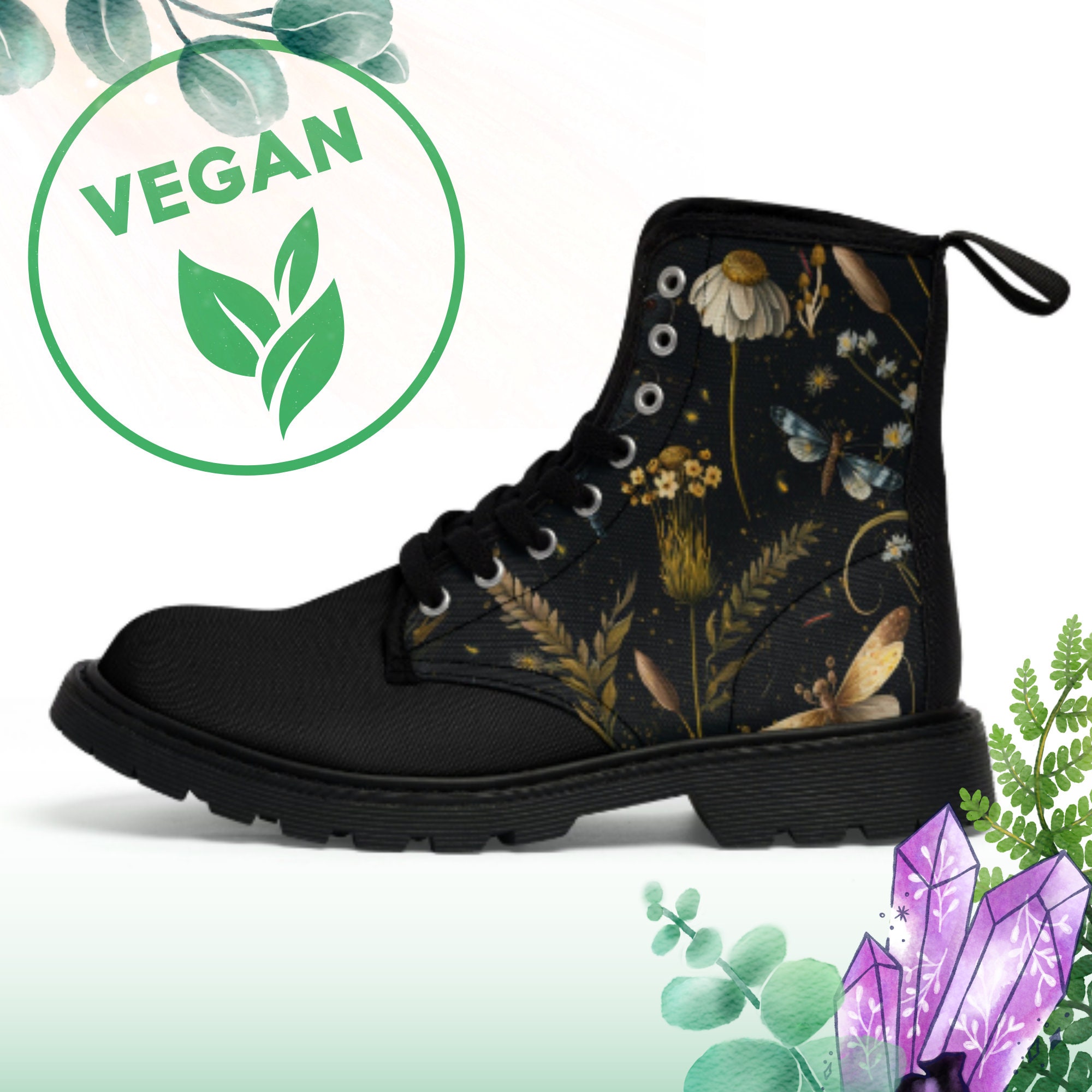 Cottagecore Boots Goblincore Boots Moth Boots Vegan Boots - Etsy