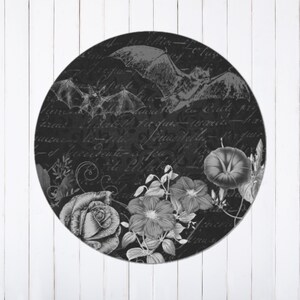 Goth Bats Round Rug Witchy Rug Bat Round Rug Horror Rug Gothic Rug Dark ...