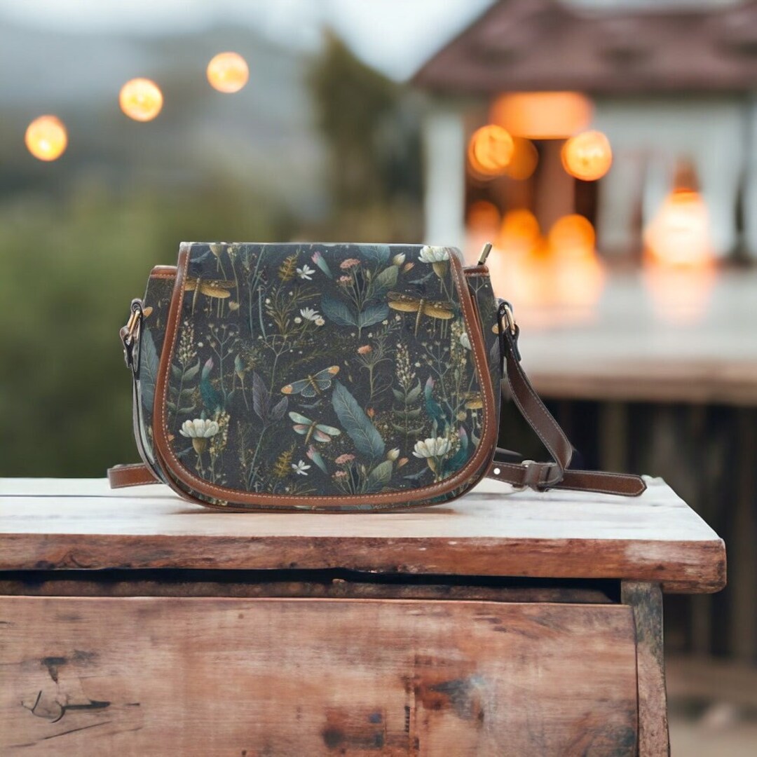 Whimsigoth Bag Dark Cottagecore Witch Canvas Saddle Bag Witchy Bag ...