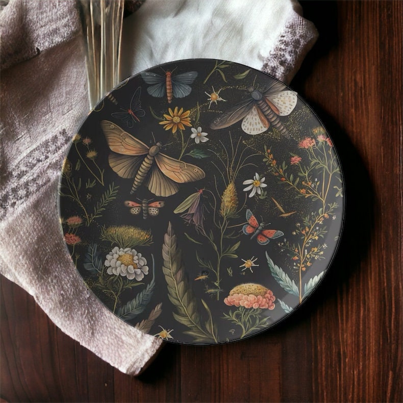 Whimsigoth Wildflower Dinner Plate Goth Dinner Plate - Etsy