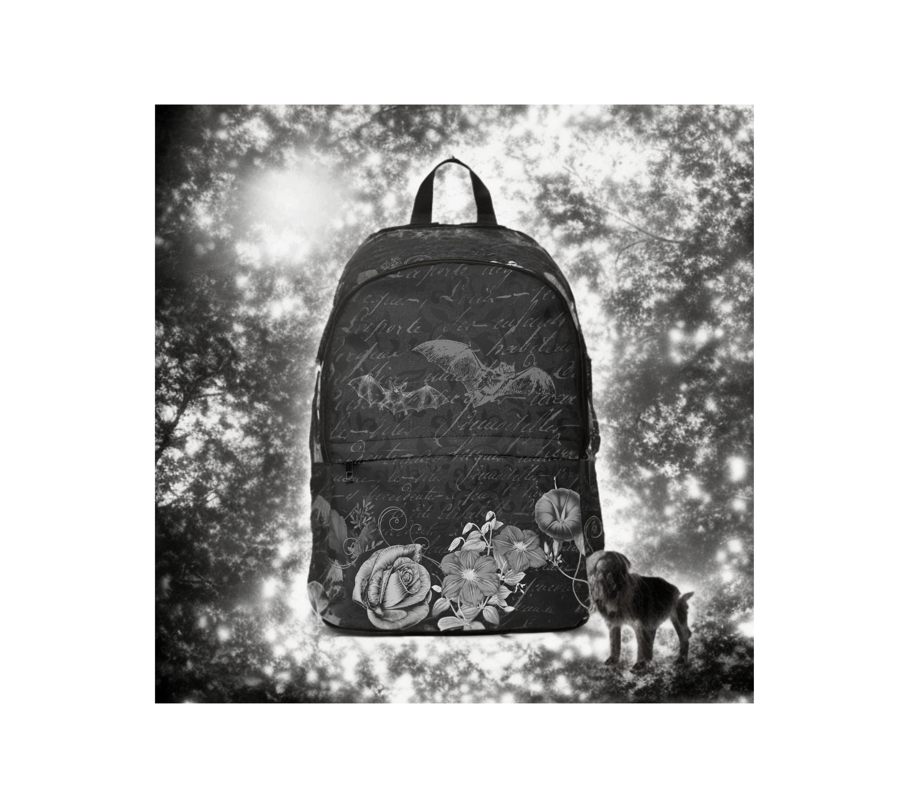 Bats Backpack Goth Backpack Witchy Backpack Dark Cottagecore - Etsy