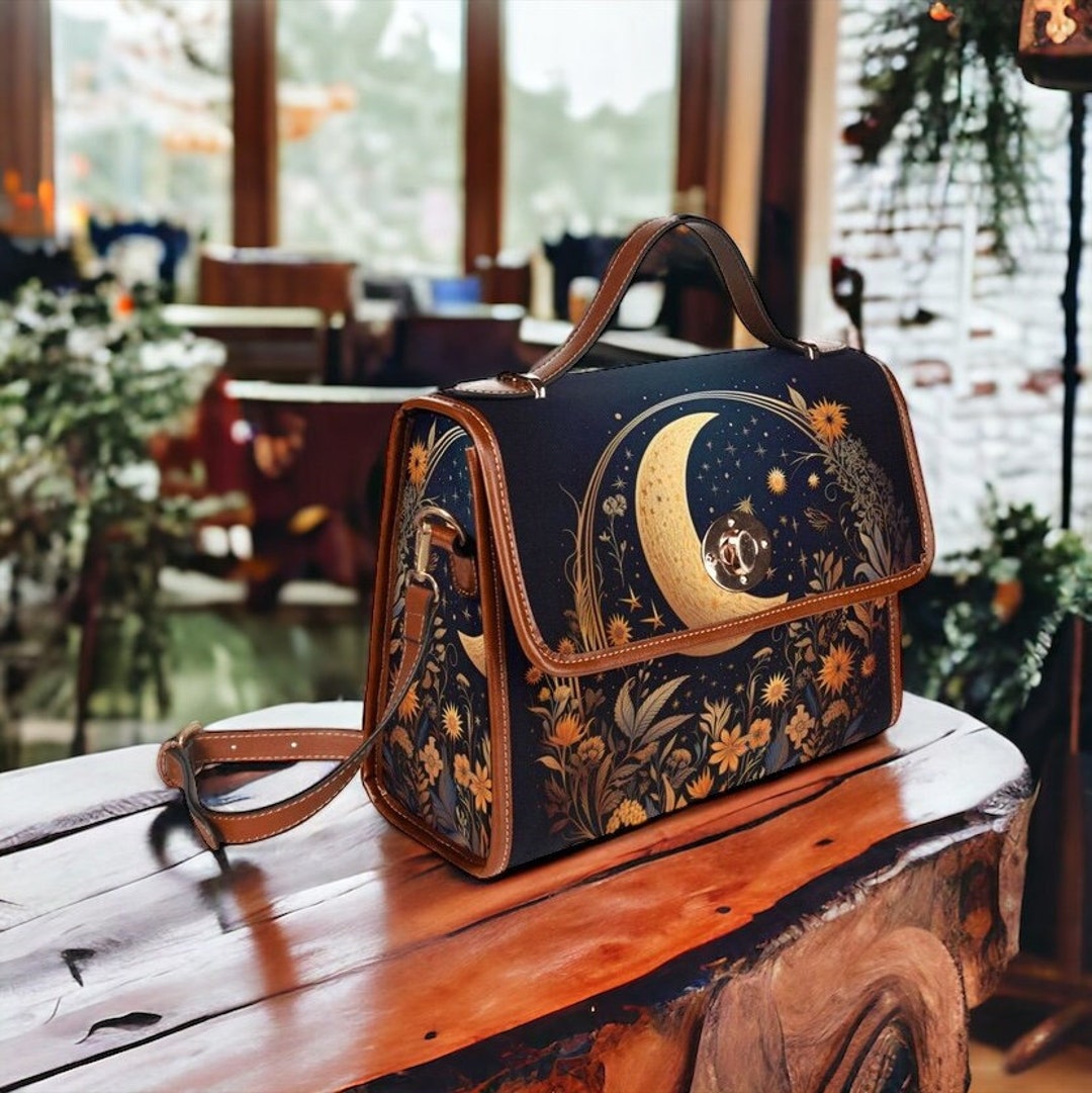 Whimsigoth Bag Dark Cottagecore Witch Canvas Satchel Bag Witchy Bag ...