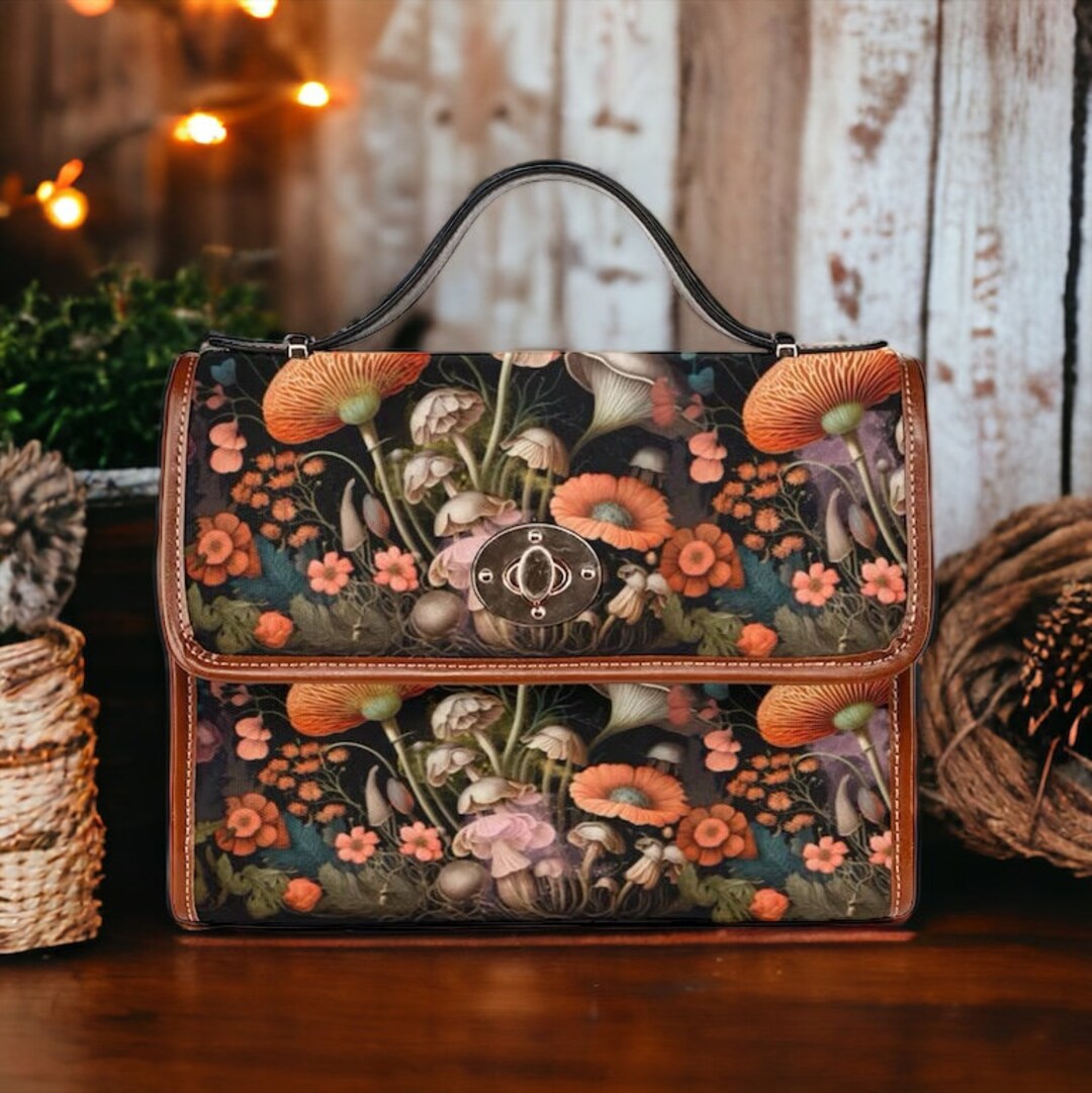 Dark Cottagecore Witch Canvas Satchel Bag Witchy Mushroom Bag Cute ...