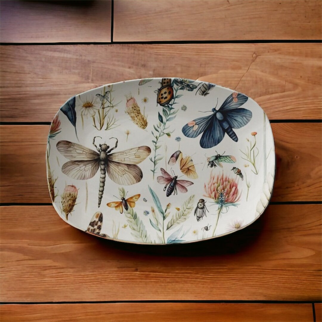 Cottagecore Platter Wildflowers Platter Moth Platter Cottagecore Home ...
