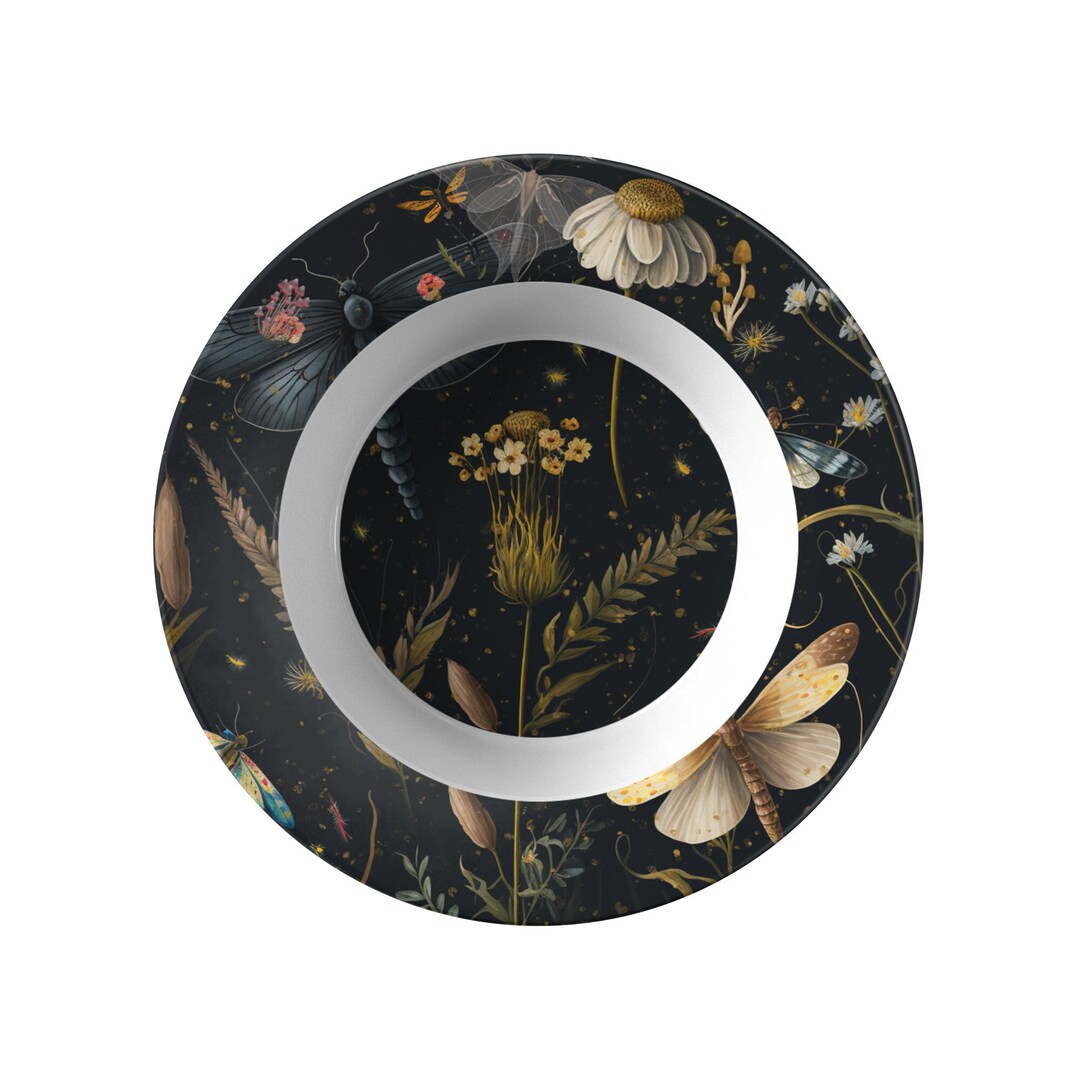 Dark Cottagecore Bowl Plate Dinner Bowl Boho Goth Kitchen - Etsy