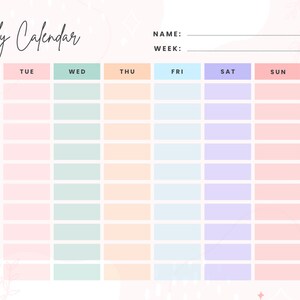 Weekly Digital Calendar , Organizing Journal, Digital Calendar - Etsy