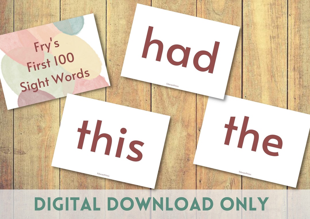 Sight Words, First 100 Words, Tricky Words, Printable Flashcards ...