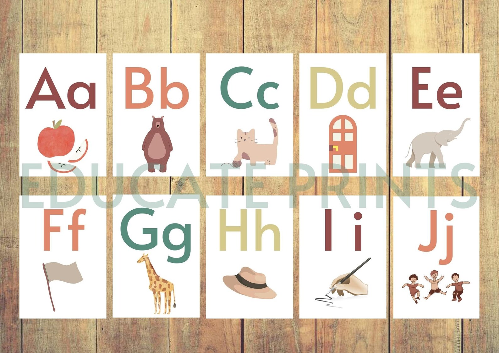 Alphabet Printable Flashcards Alphabet Flash Cards Home - Etsy