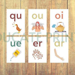 42 Sounds Printable Flashcards, English, Phonics Flashcard, Children's ...