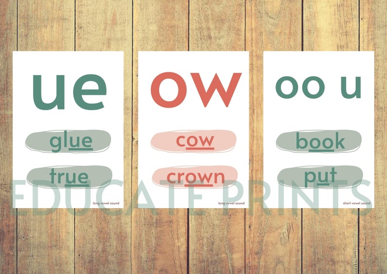 Phonics Flashcards: Short & Long Vowel Sounds, Homeschool Printable ...