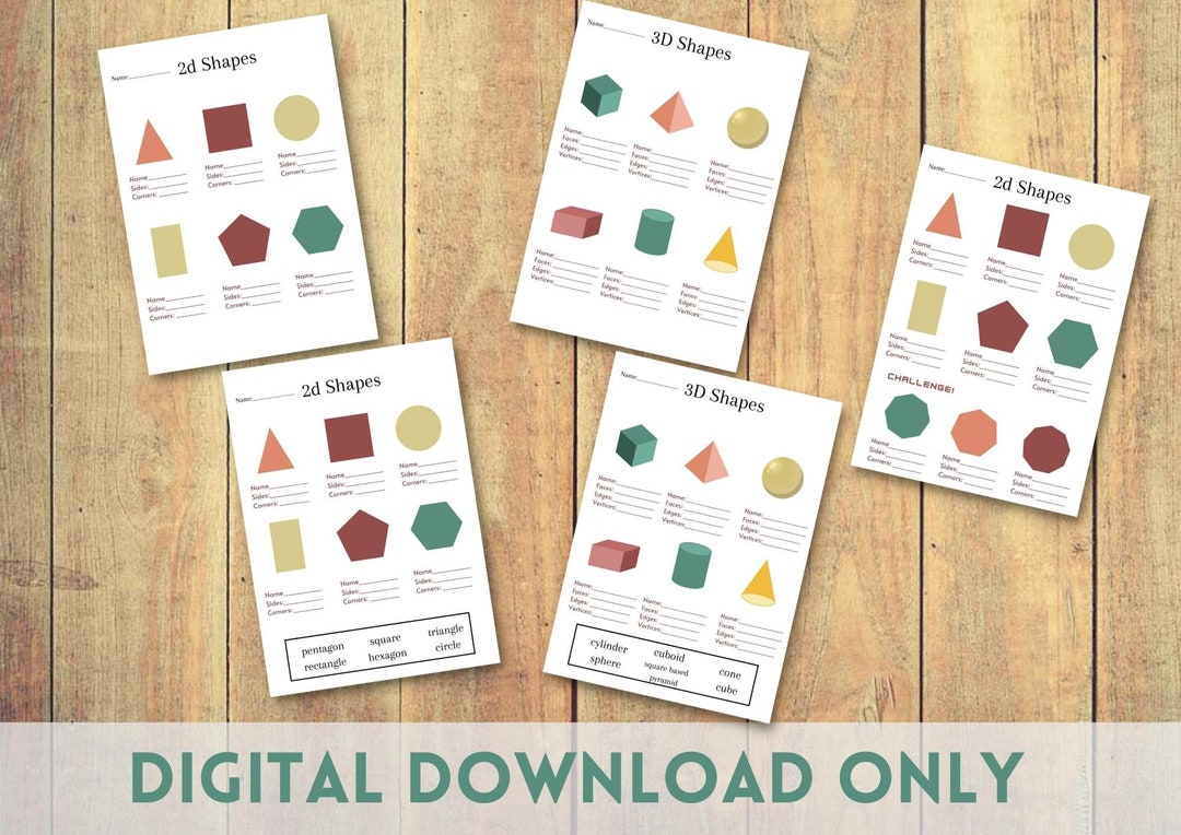 Differentiated 2D 3D Worksheets, Teaching Resources, Educate, Children ...